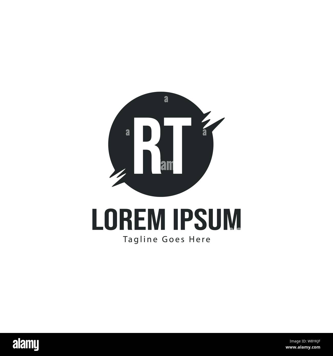 Initial RT logo template with modern frame. Minimalist RT letter logo ...