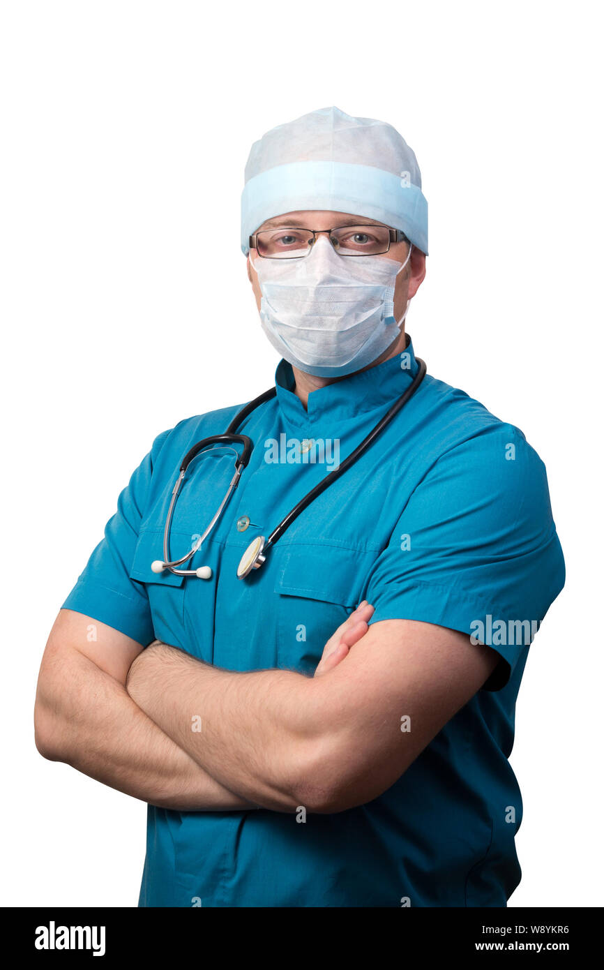 Portrait of male surgeon doctor isolated on white background Stock ...