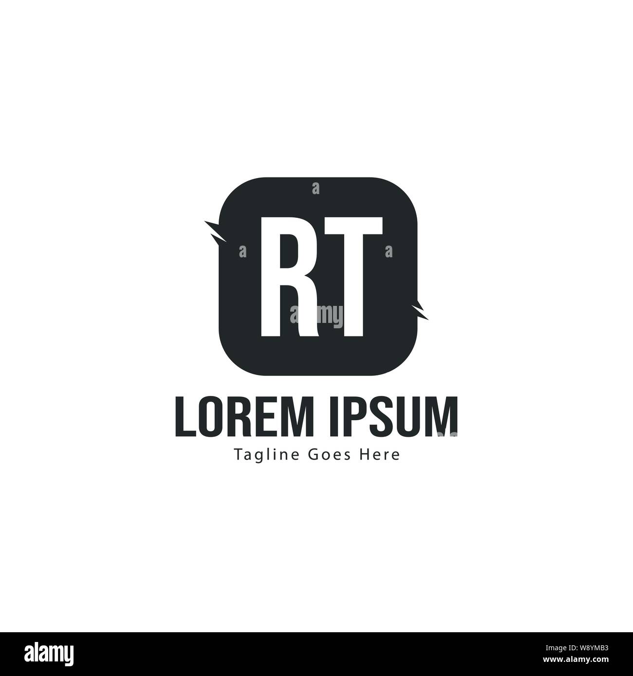 Initial RT logo template with modern frame. Minimalist RT letter logo ...