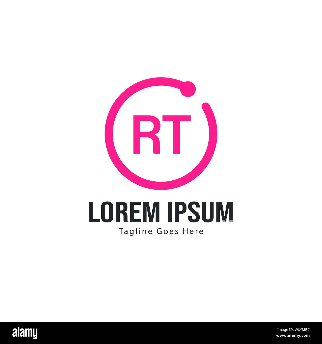 Initial RT logo template with modern frame. Minimalist RT letter logo ...