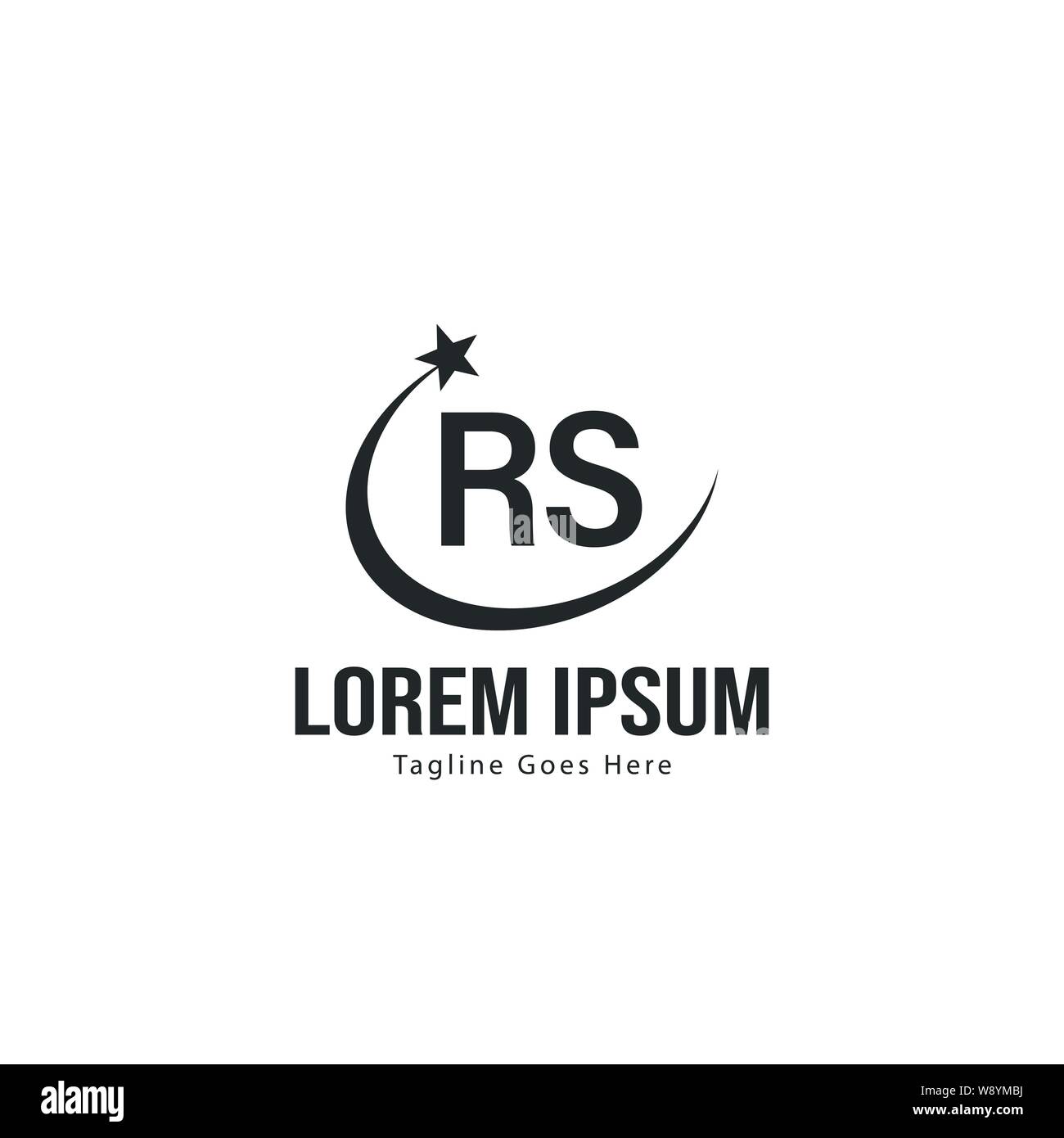 Initial RS logo template with modern frame. Minimalist RS letter logo ...