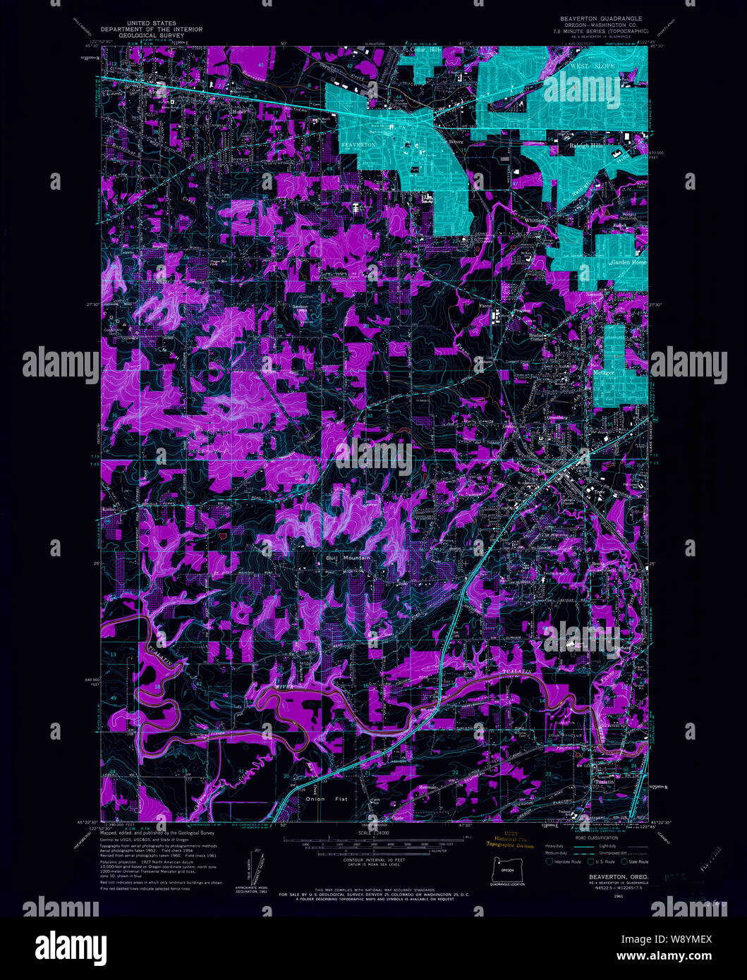 Map of beaverton hi-res stock photography and images - Alamy
