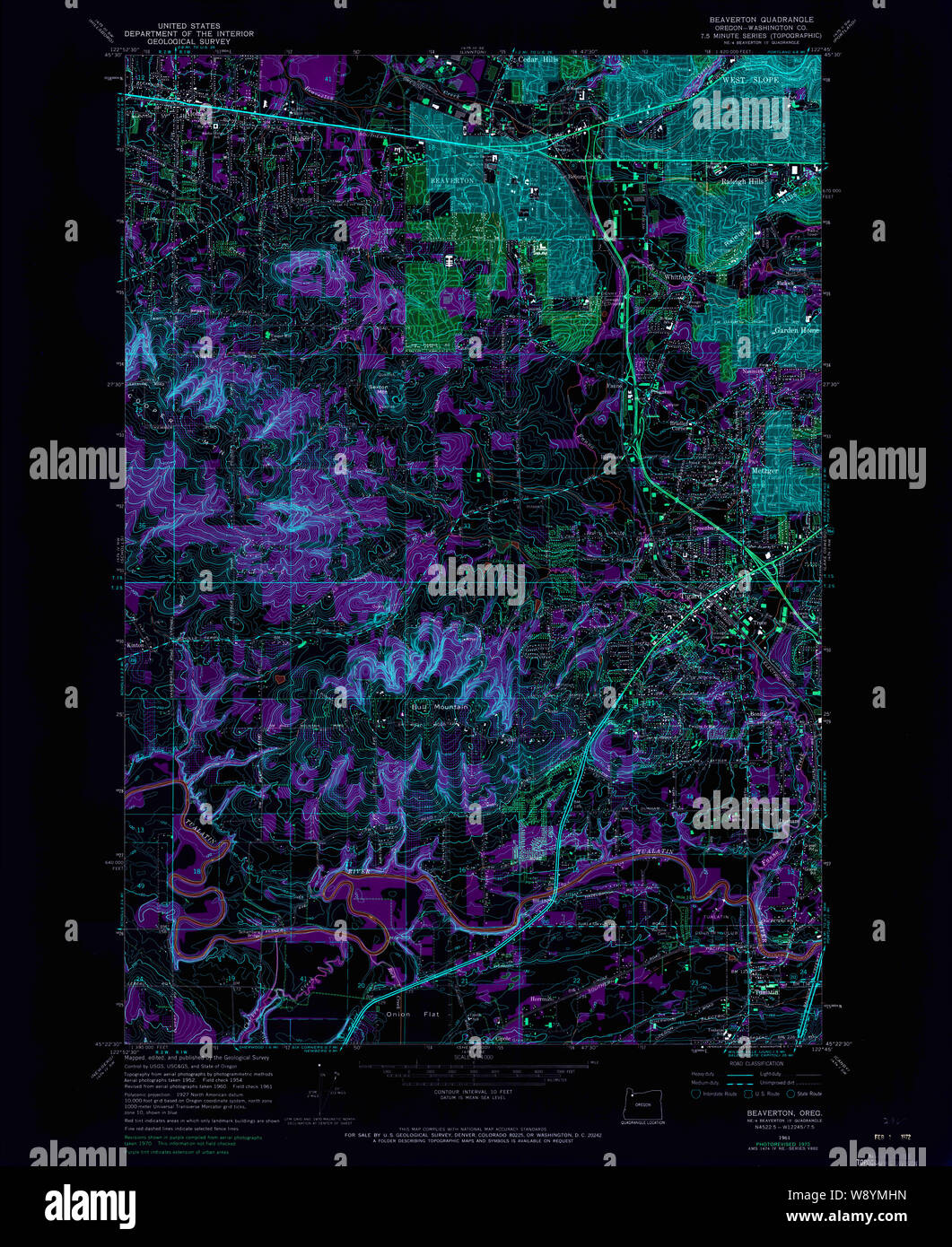 Map of beaverton oregon hi-res stock photography and images - Alamy