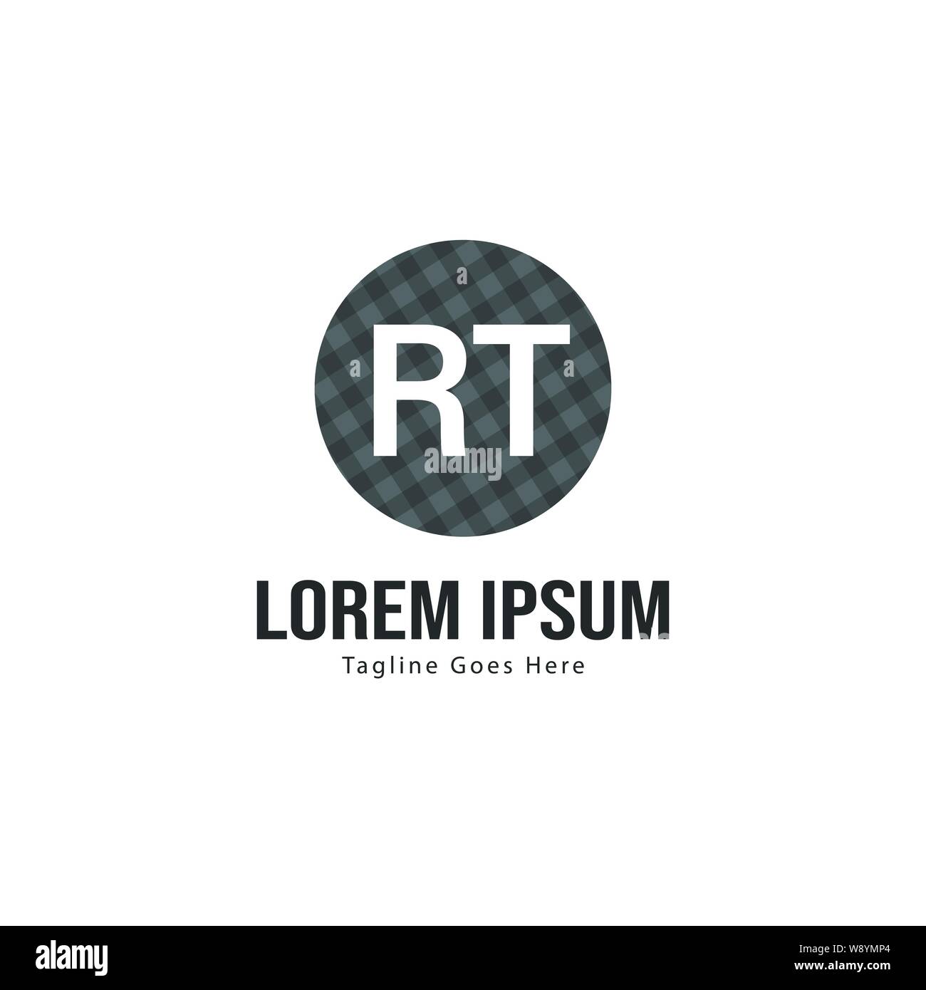 Initial RT logo template with modern frame. Minimalist RT letter logo ...