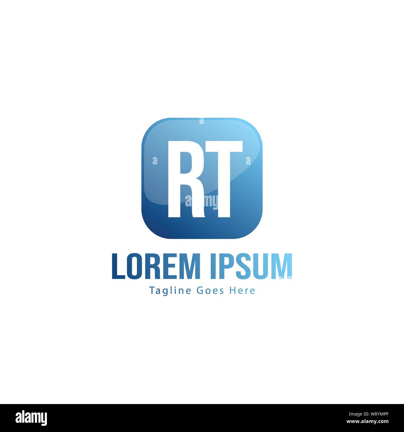 Initial RT logo template with modern frame. Minimalist RT letter logo ...