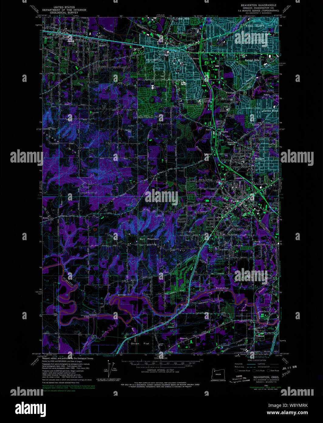 Map of beaverton oregon hi-res stock photography and images - Alamy