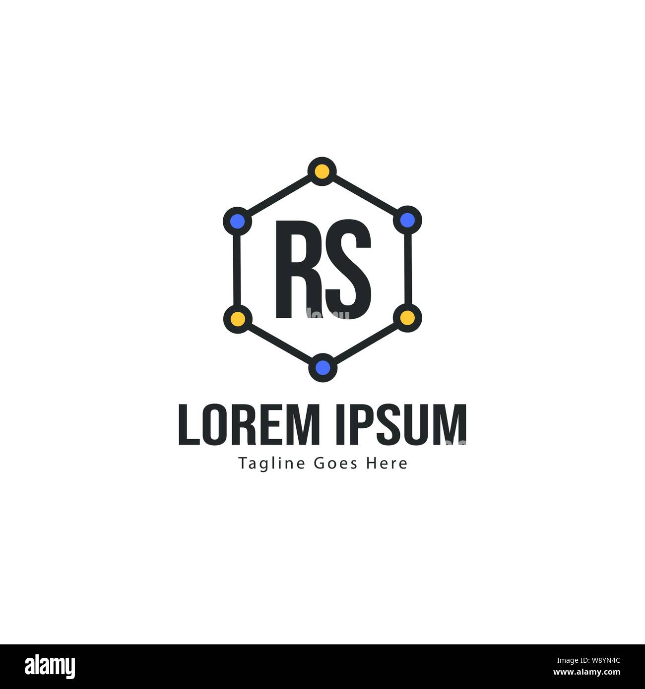 Initial RS logo template with modern frame. Minimalist RS letter logo ...