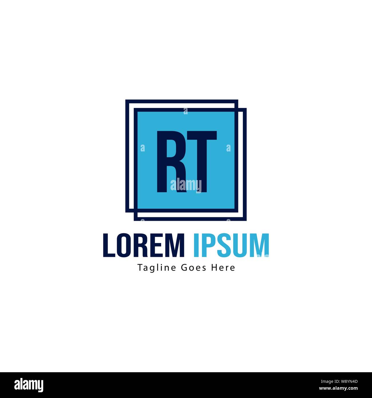 Initial RT logo template with modern frame. Minimalist RT letter logo ...