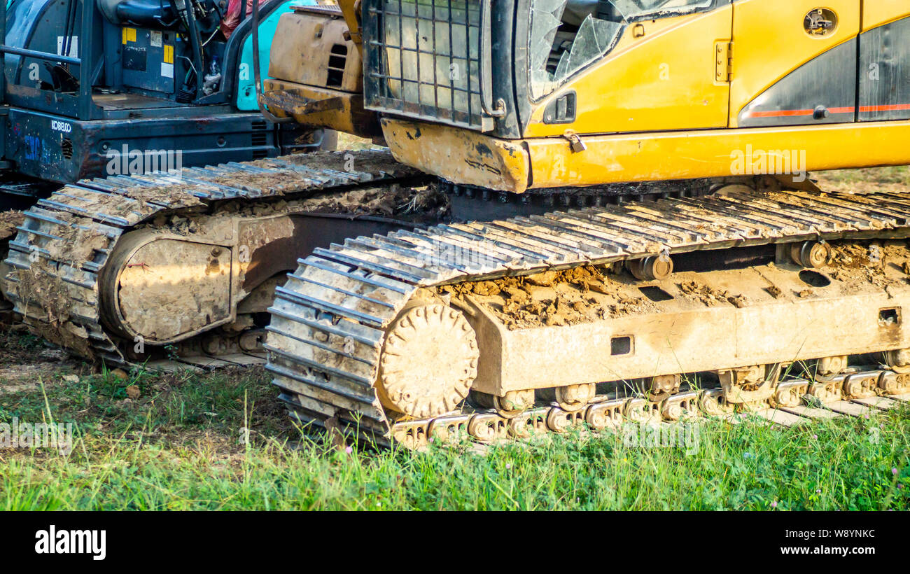 Worksite construction site excavator digger hi-res stock photography ...