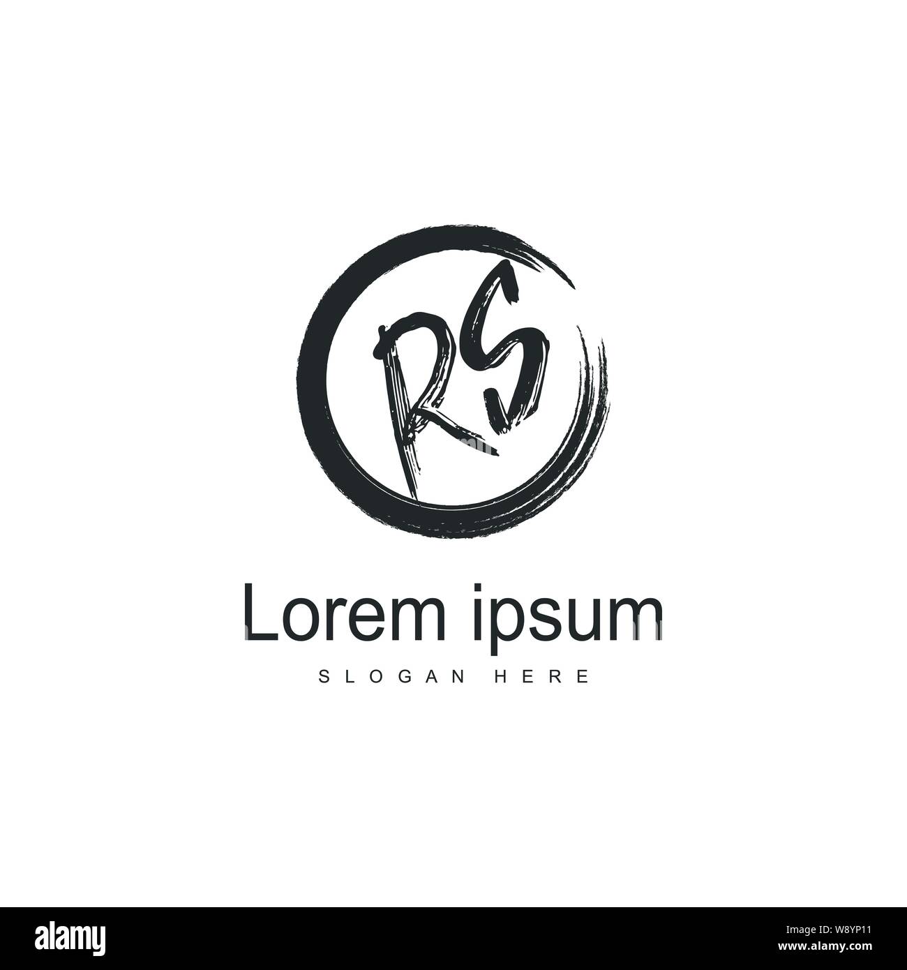 Initial RS logo template with modern frame. Minimalist RS letter logo ...