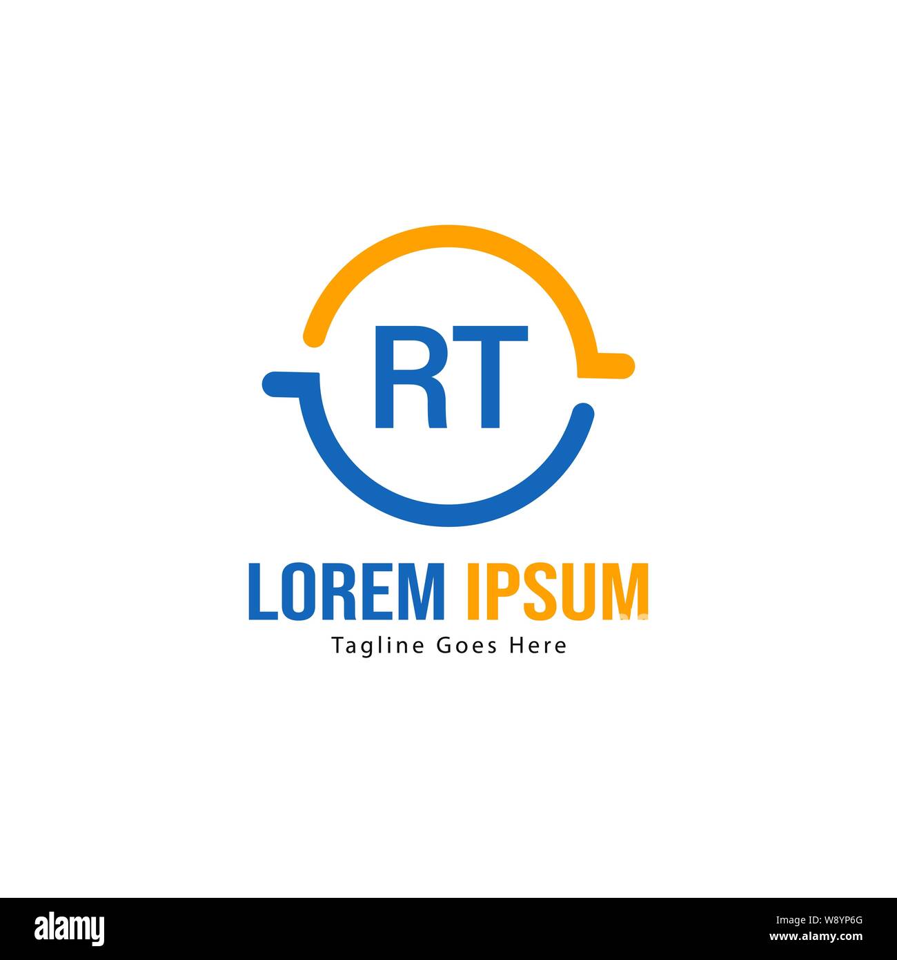 Initial RT logo template with modern frame. Minimalist RT letter logo ...