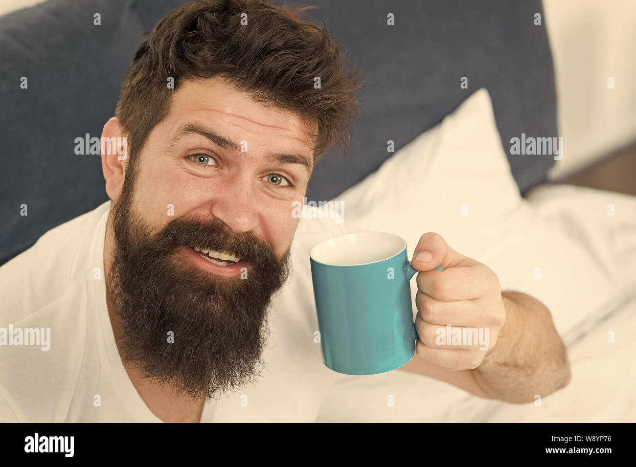 Caffeine addicted. Coffee fills you with energy. Good gay begins from ...