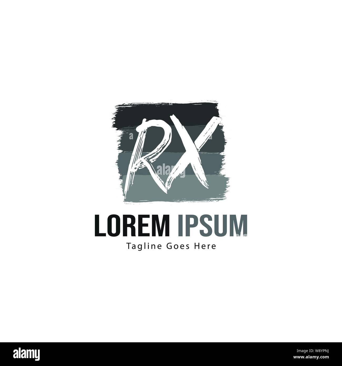 Initial RX logo template with modern frame. Minimalist RX letter logo ...