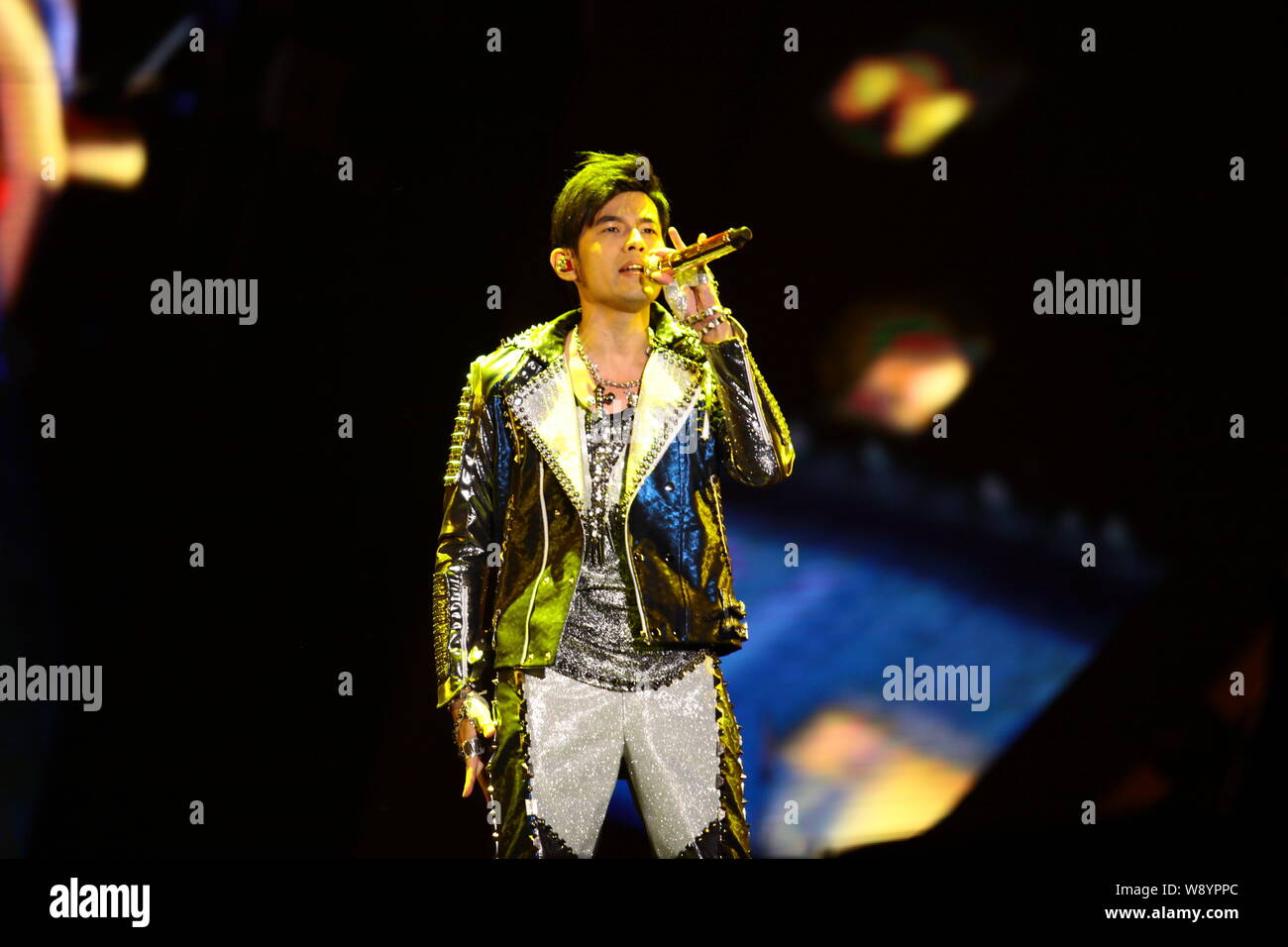 Taiwanese singer Jay Chou performs during his Opus Jay 2014 World Tour ...