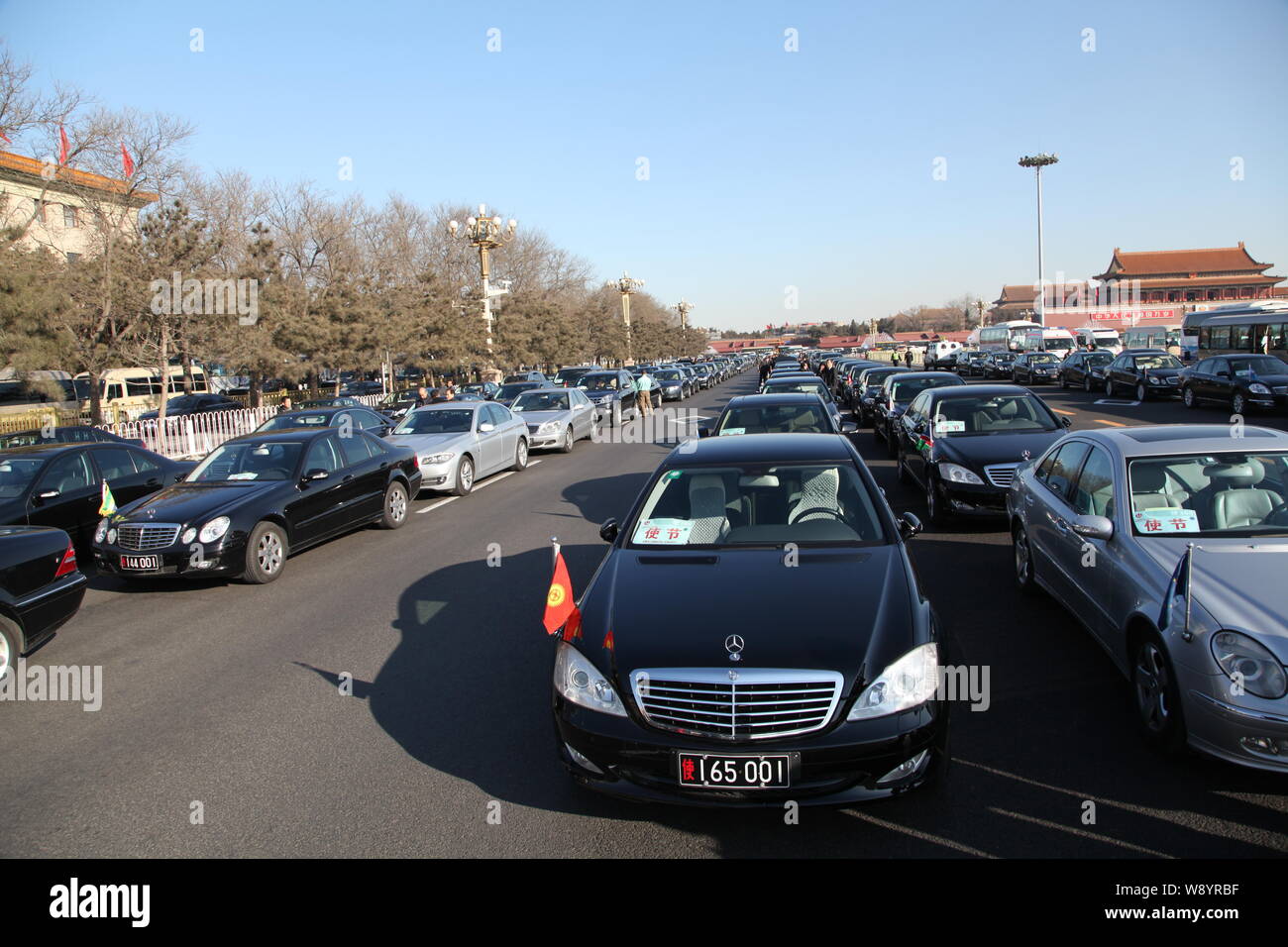 Luxury BMW and Mercedes-Benz cars of foreign diplomatic envoys are ...
