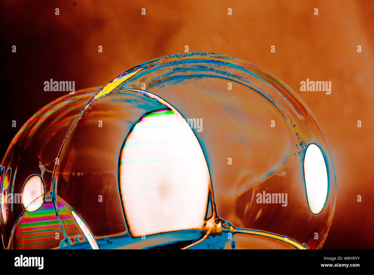 Air bubbles inside water base form patterns Stock Photo - Alamy