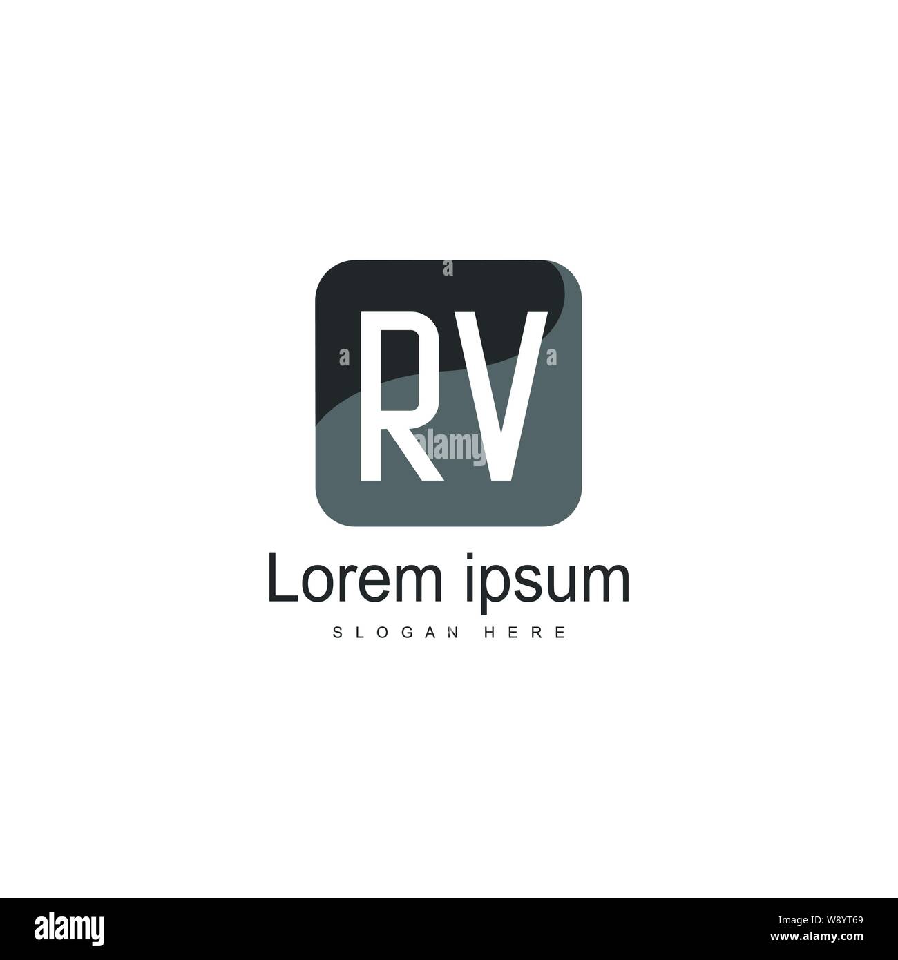 Initial RV logo template with modern frame. Minimalist RV letter logo ...