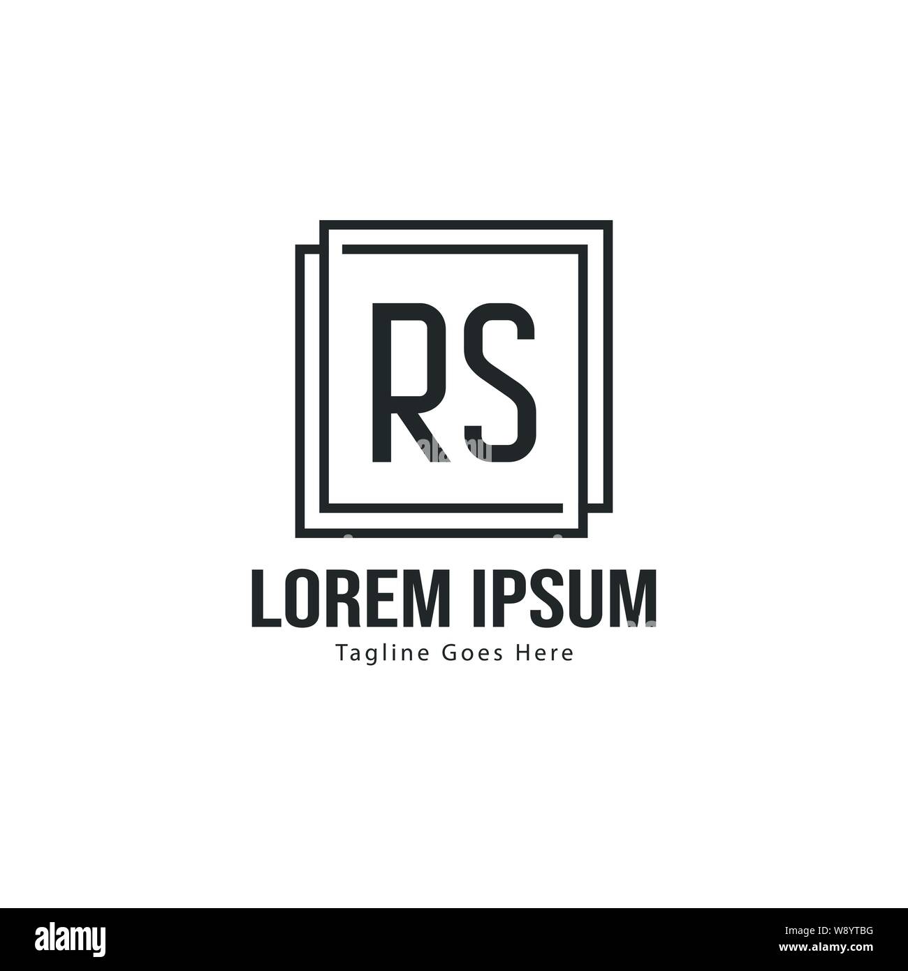 Initial RS logo template with modern frame. Minimalist RS letter logo ...