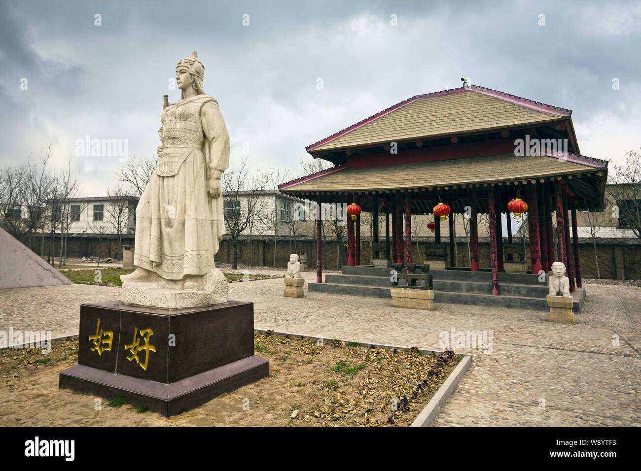 View of a statue of Fu Hao, ancient Chinese military general and high ...