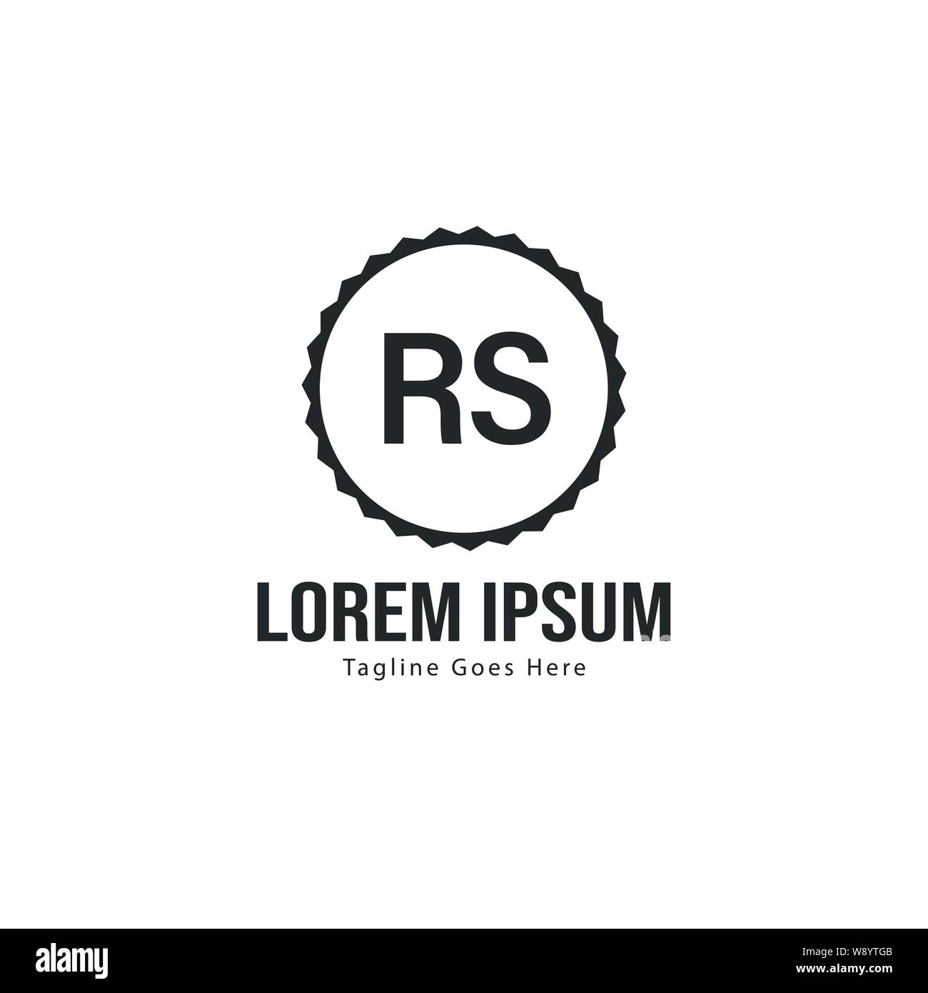 Initial RS logo template with modern frame. Minimalist RS letter logo ...