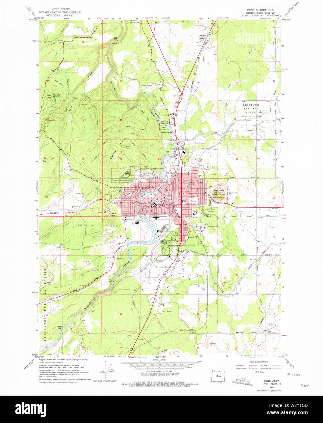Bend oregon map hi-res stock photography and images - Alamy