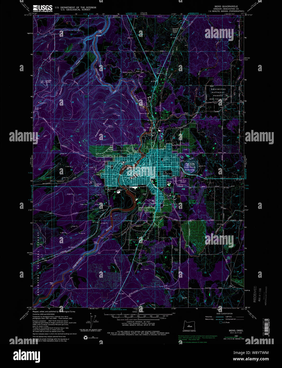 Map of bend oregon hi-res stock photography and images - Alamy