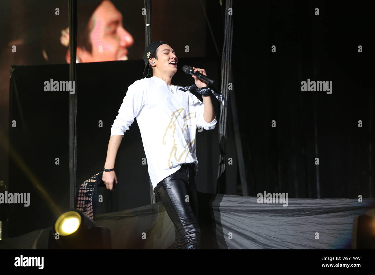 South Korean singer and actor Lee Min-ho performs during his concert in ...