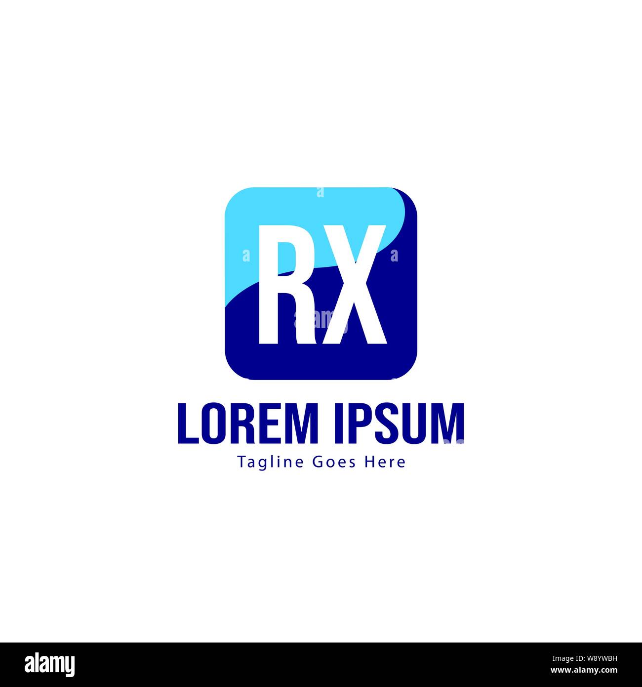 Initial RX logo template with modern frame. Minimalist RX letter logo ...