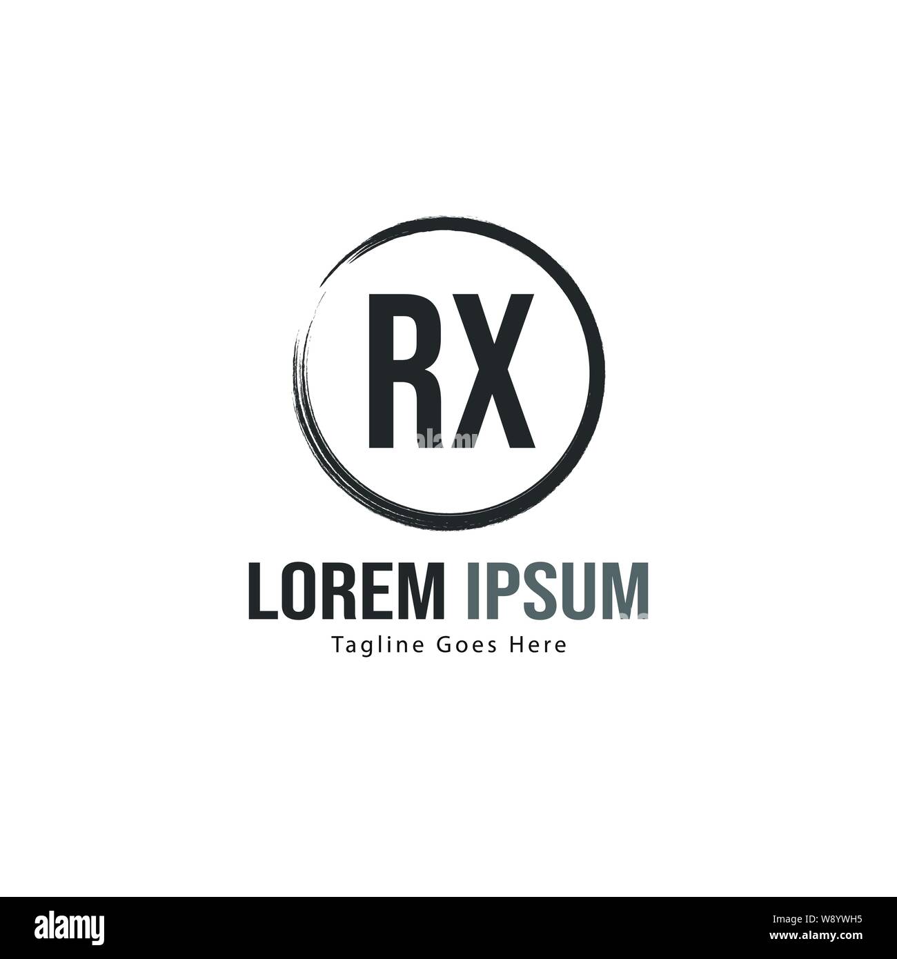 Initial RX logo template with modern frame. Minimalist RX letter logo ...