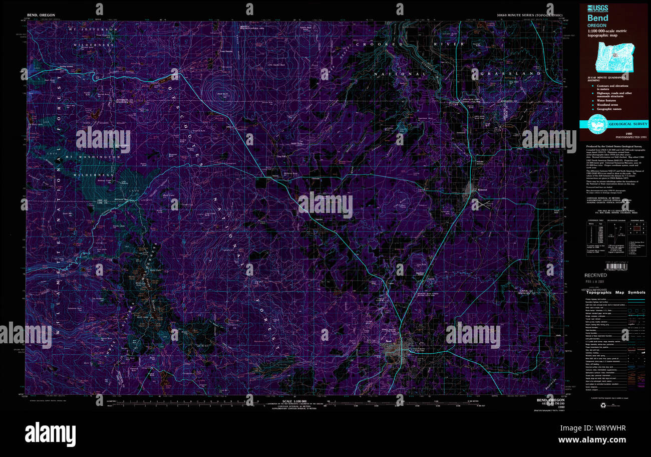 Map of bend oregon hi-res stock photography and images - Alamy