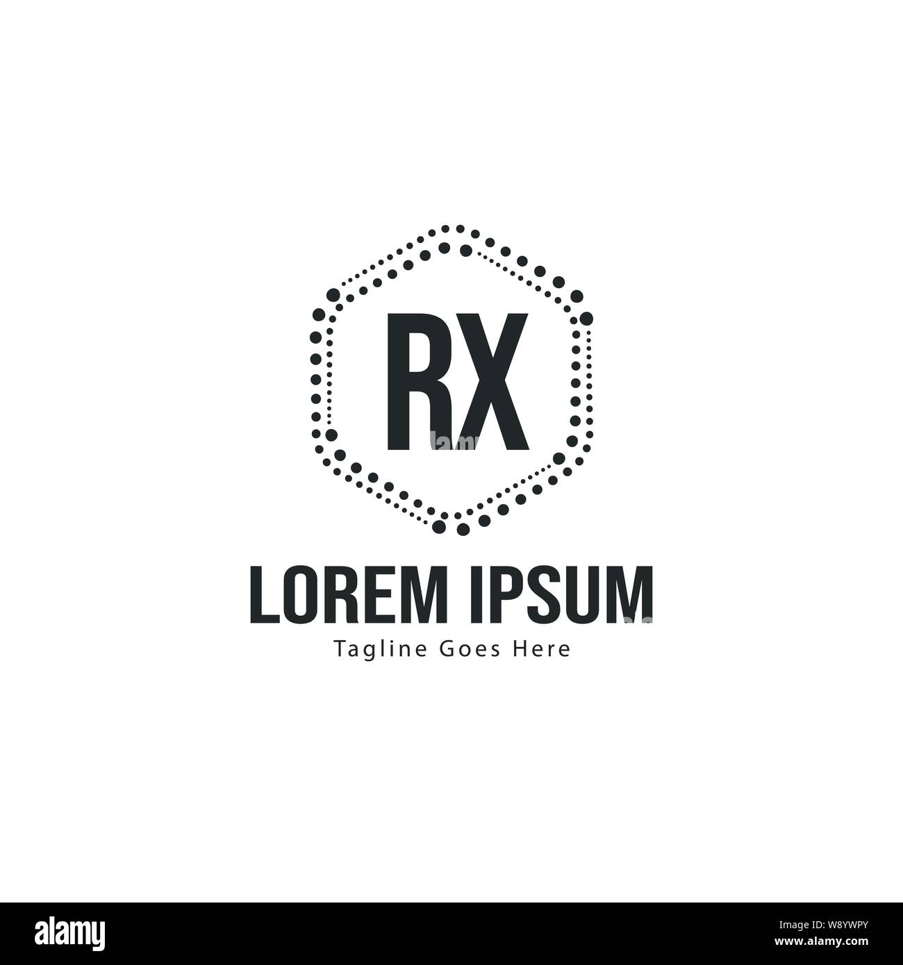 Initial RX logo template with modern frame. Minimalist RX letter logo ...