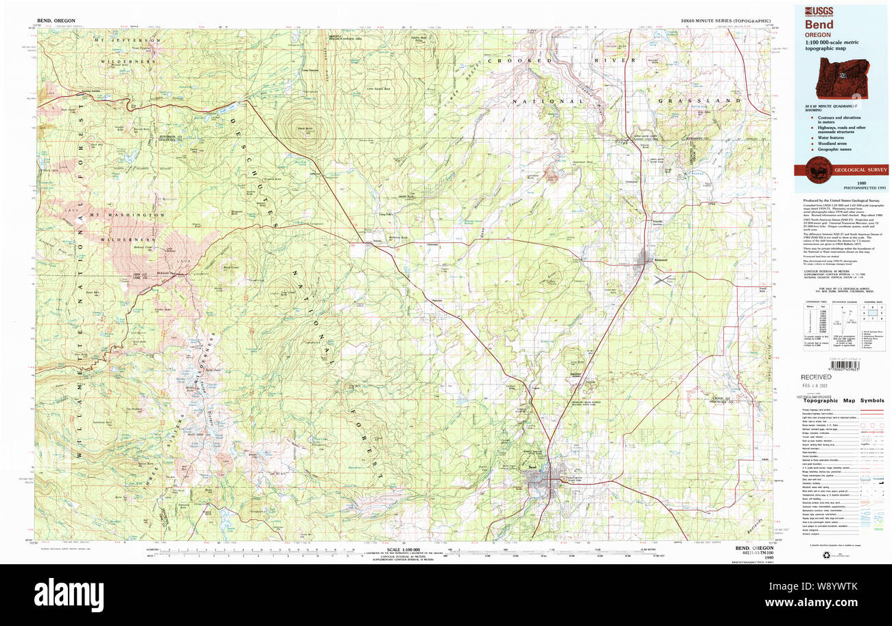 Bend oregon map hi-res stock photography and images - Alamy