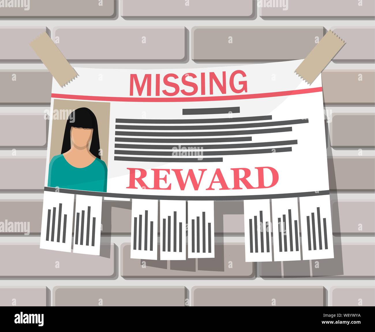 Missing person poster Stock Vector Images - Alamy