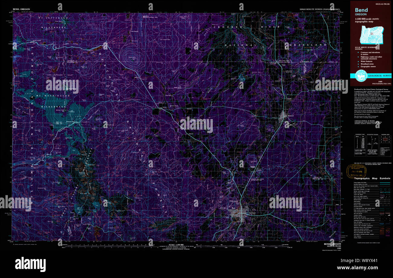 Map of bend oregon hi-res stock photography and images - Alamy
