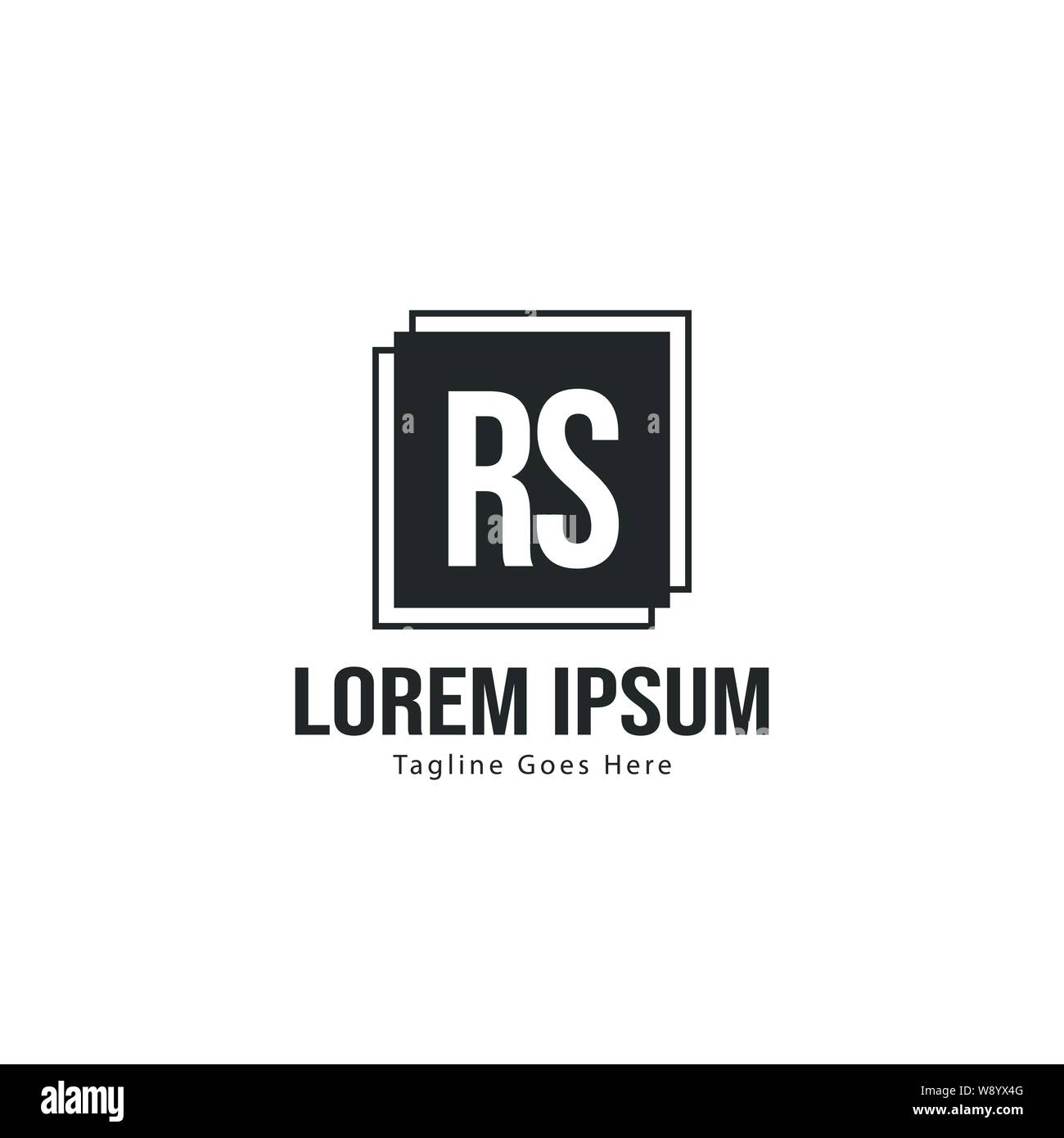 Initial RS logo template with modern frame. Minimalist RS letter logo ...