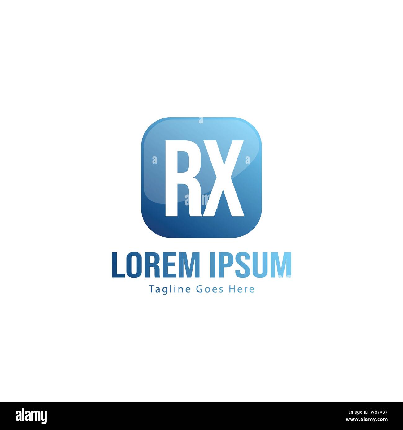 Initial RX logo template with modern frame. Minimalist RX letter logo ...