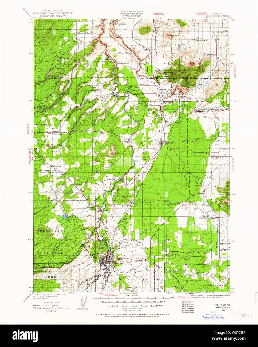 Bend oregon map hi-res stock photography and images - Alamy