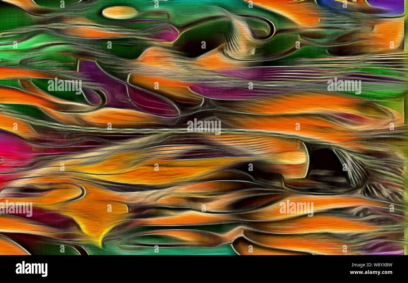 abstract fractal psychedelic shape texture with color pencil ...