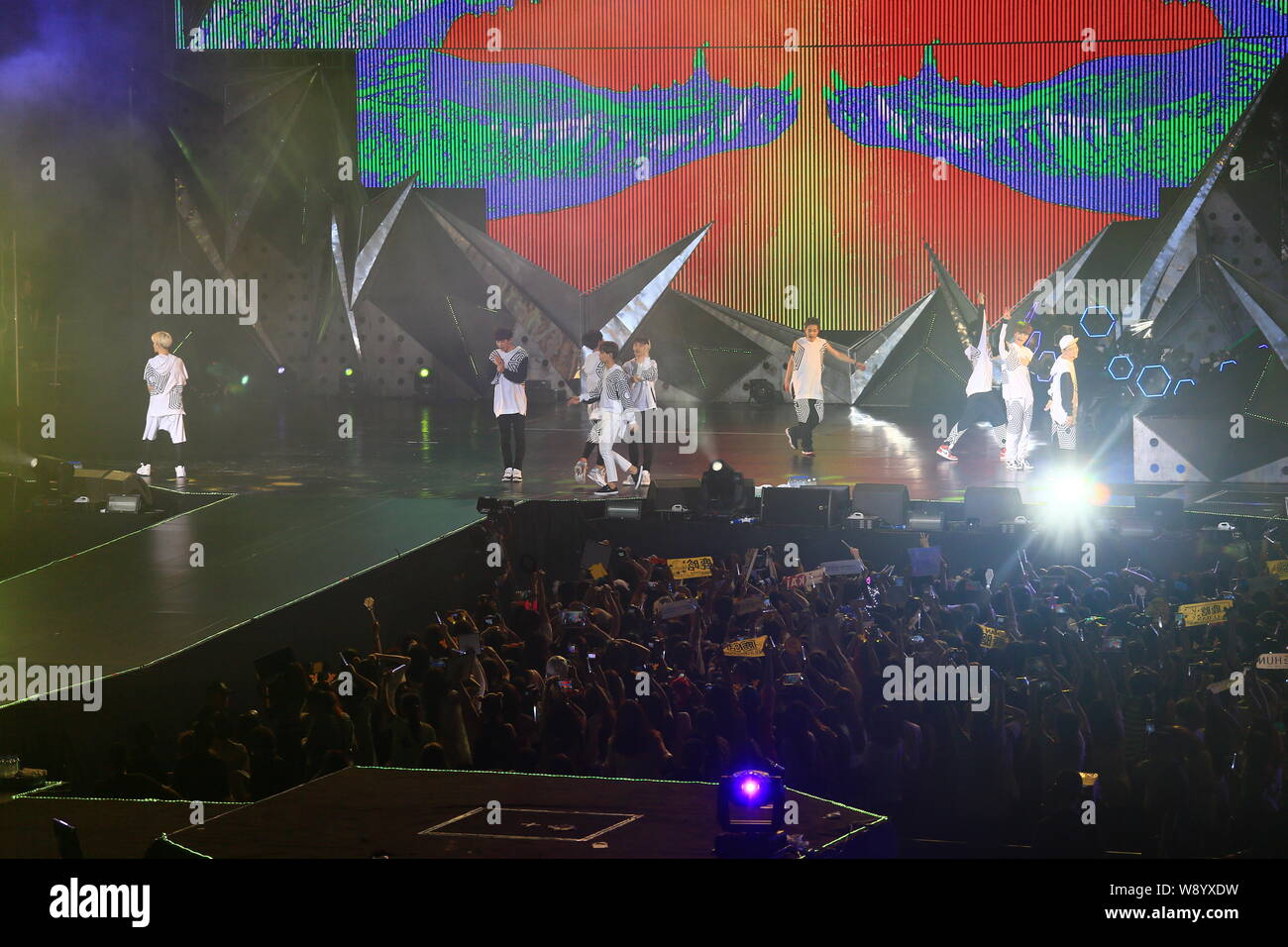 South Korean-Chinese K-pop boy group EXO performs at the concert of ...