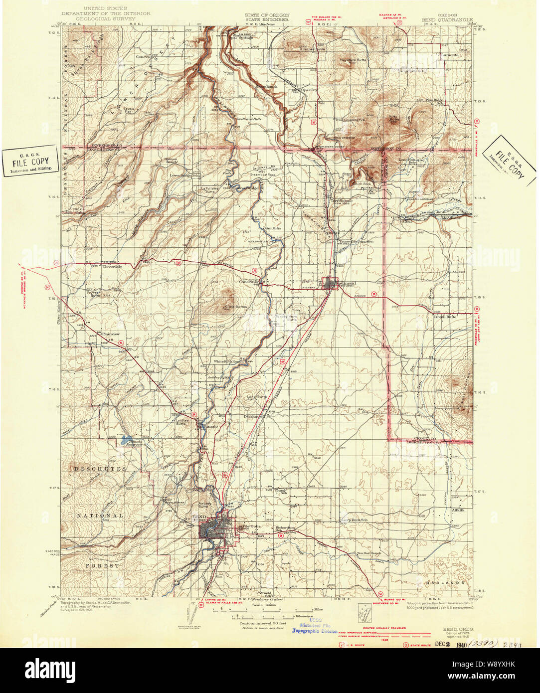 Map of bend oregon hi-res stock photography and images - Alamy
