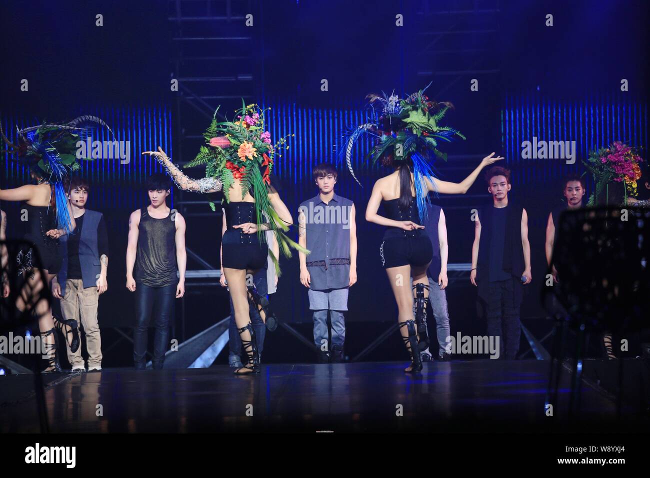 South Korean-Chinese K-pop boy group EXO performs at the concert of ...