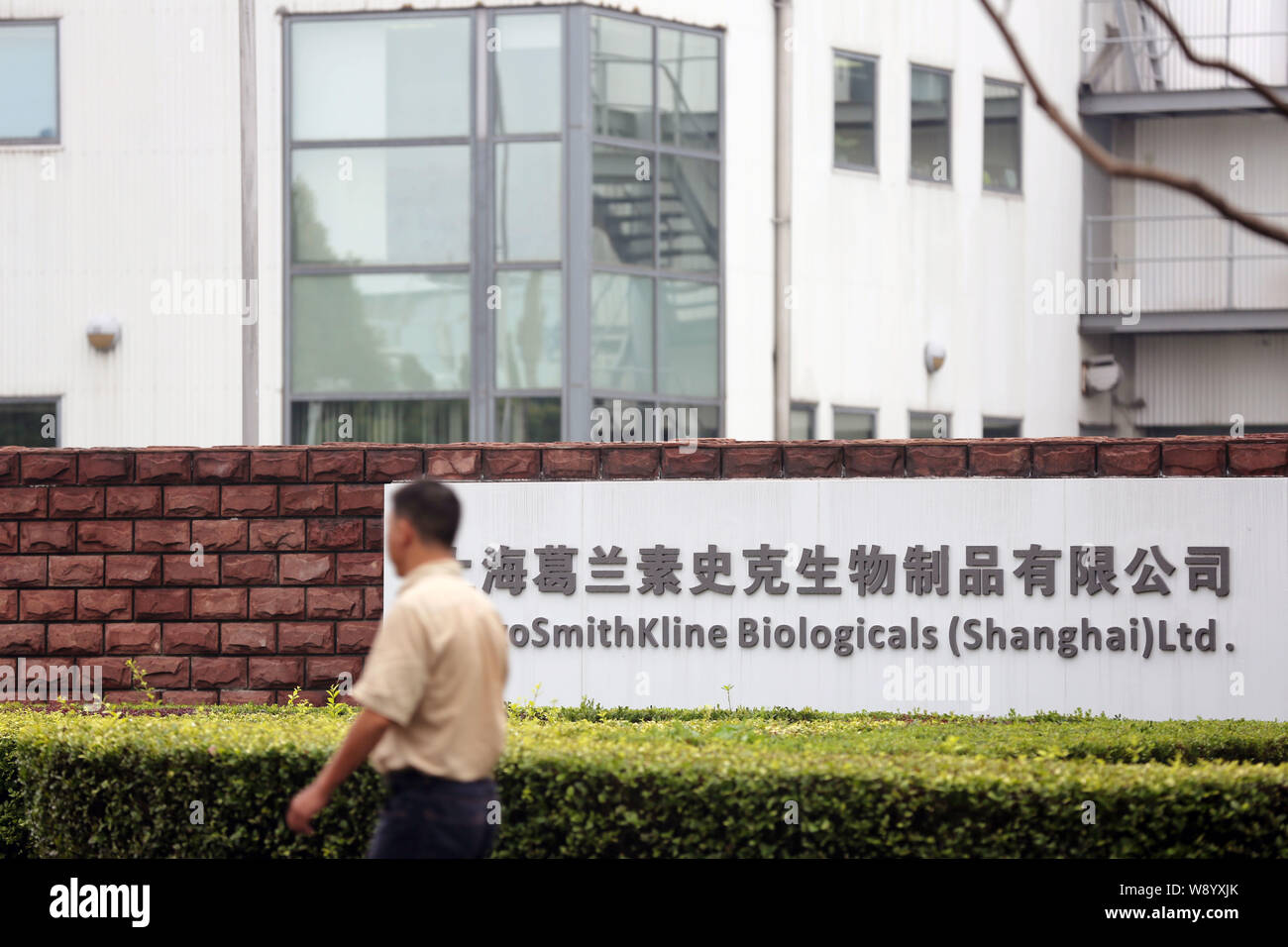 --FILE--A pedestrian walks past GlaxoSmithKline (GSK) Biologicals ...