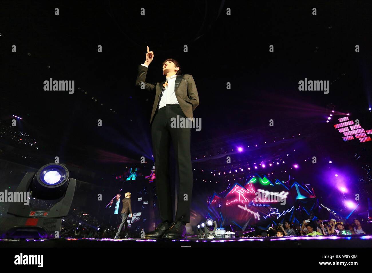 South Korean-Chinese K-pop boy group EXO performs at the concert of ...