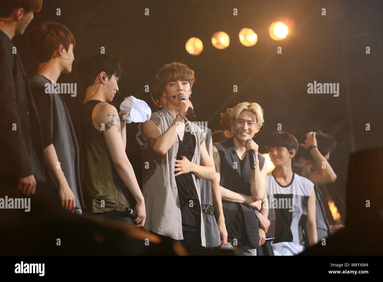 South Korean-Chinese K-pop boy group EXO performs at the concert of ...