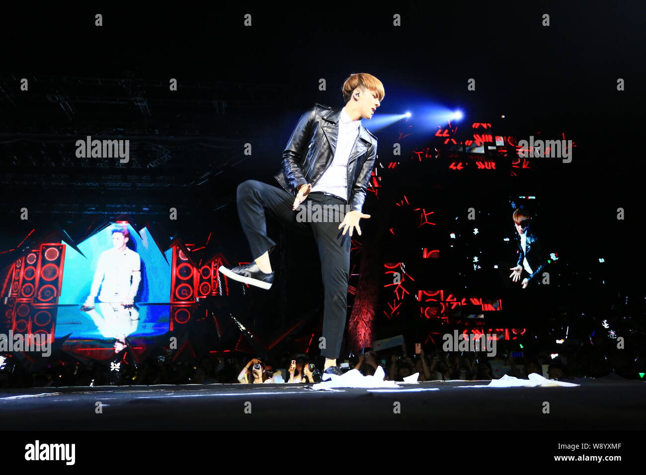 South Korean-Chinese K-pop boy group EXO performs at the concert of ...