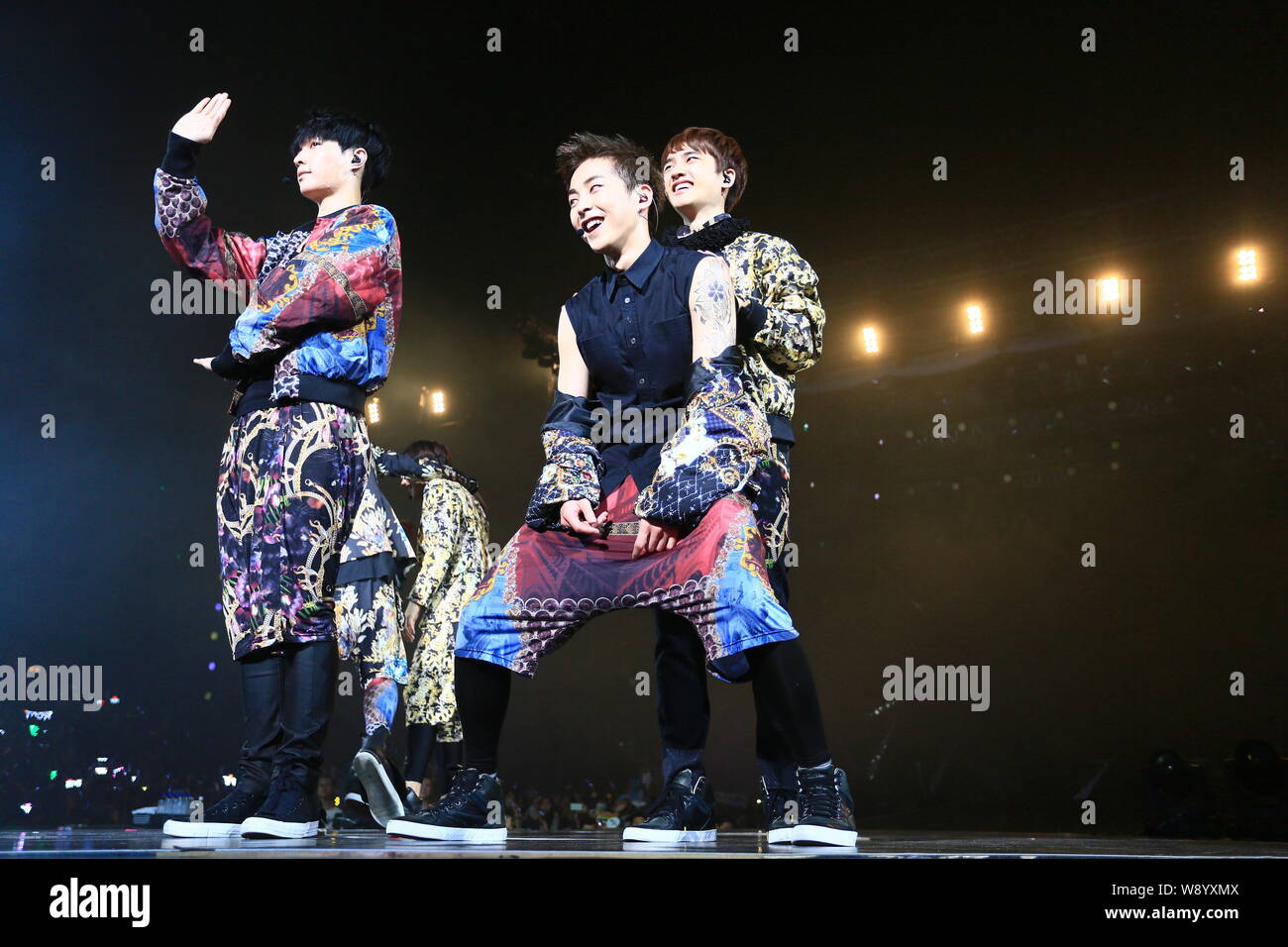 South Korean-Chinese K-pop boy group EXO performs at the concert of ...