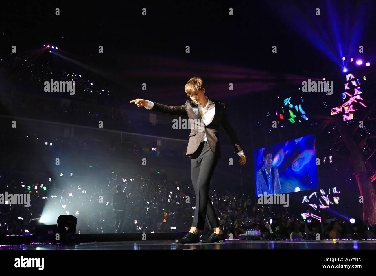 South Korean-Chinese K-pop boy group EXO performs at the concert of ...
