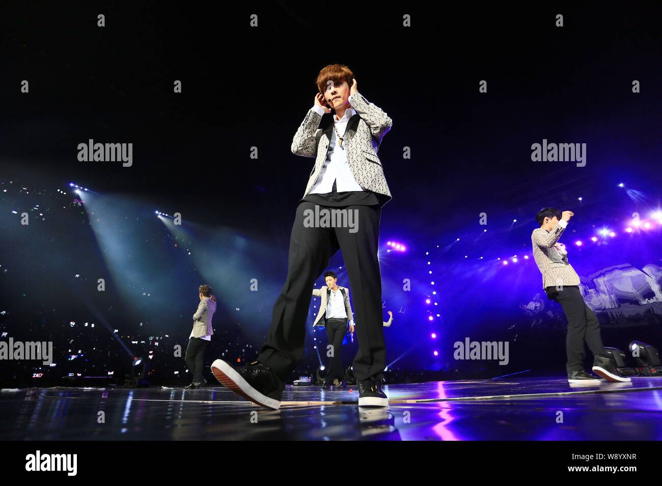 South Korean-Chinese K-pop boy group EXO performs at the concert of ...