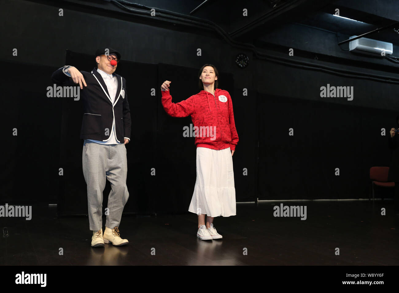 Hong Kong actress Isabella Leong, right, and Hong Kong actor Jim Chim ...
