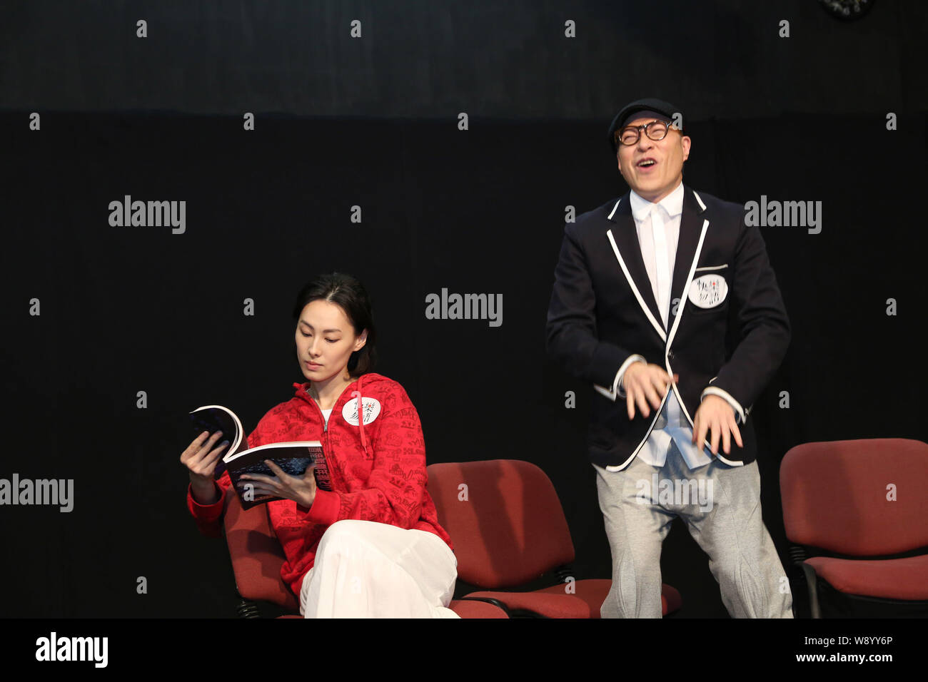 Hong Kong actress Isabella Leong, left, and Hong Kong actor Jim Chim ...